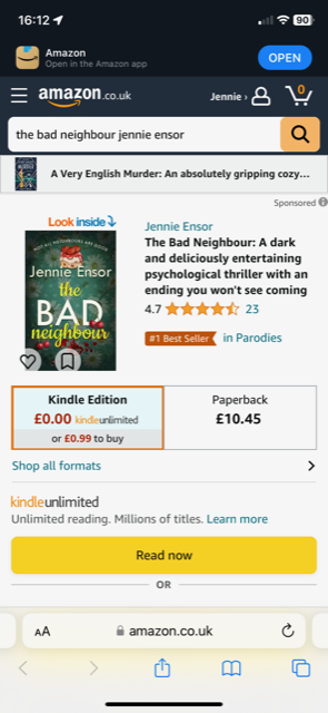 The Big Read & The Bad Neighbour – Jennie Ensor's Author Website